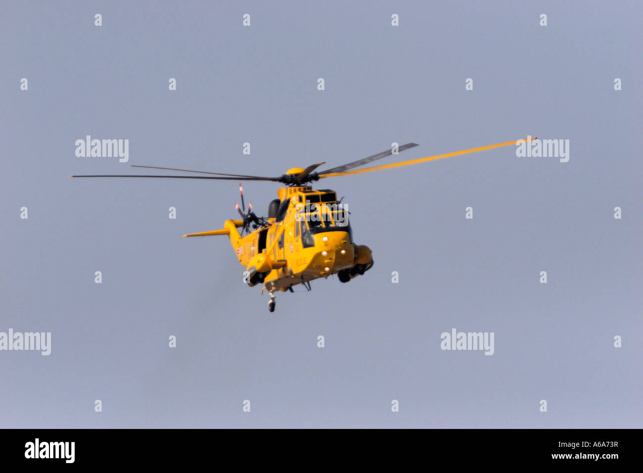 R.A.F. RESCUE HELICOPTER FLYING AGAINST A BLUE SKY Stock Photo - Alamy