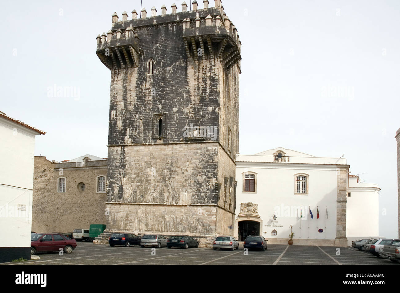 The 13th century keep at the Pousada Rainha Santa Isable , Estremoz ...