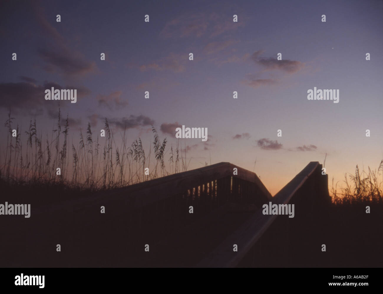 Walkway and Sunset Stock Photo - Alamy