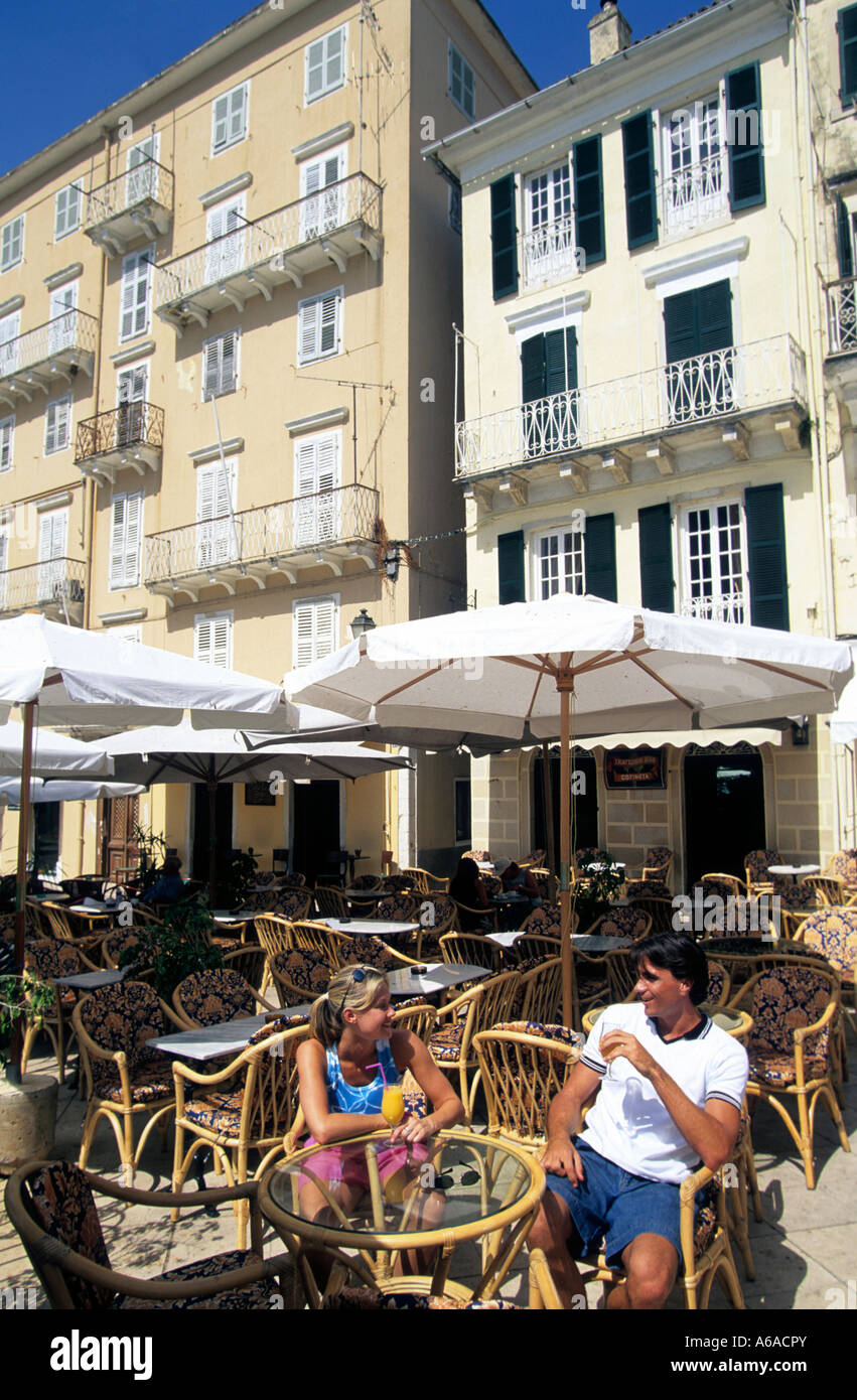 GREECE IONIAN CORFU TOWN THE LISTON Stock Photo - Alamy