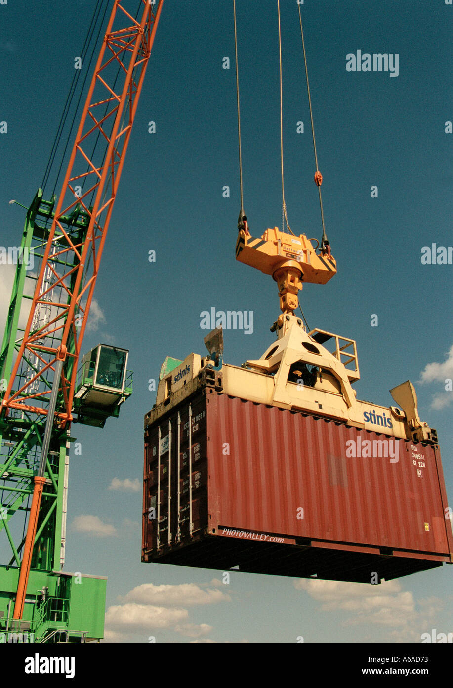 container traffic in port Stock Photo - Alamy
