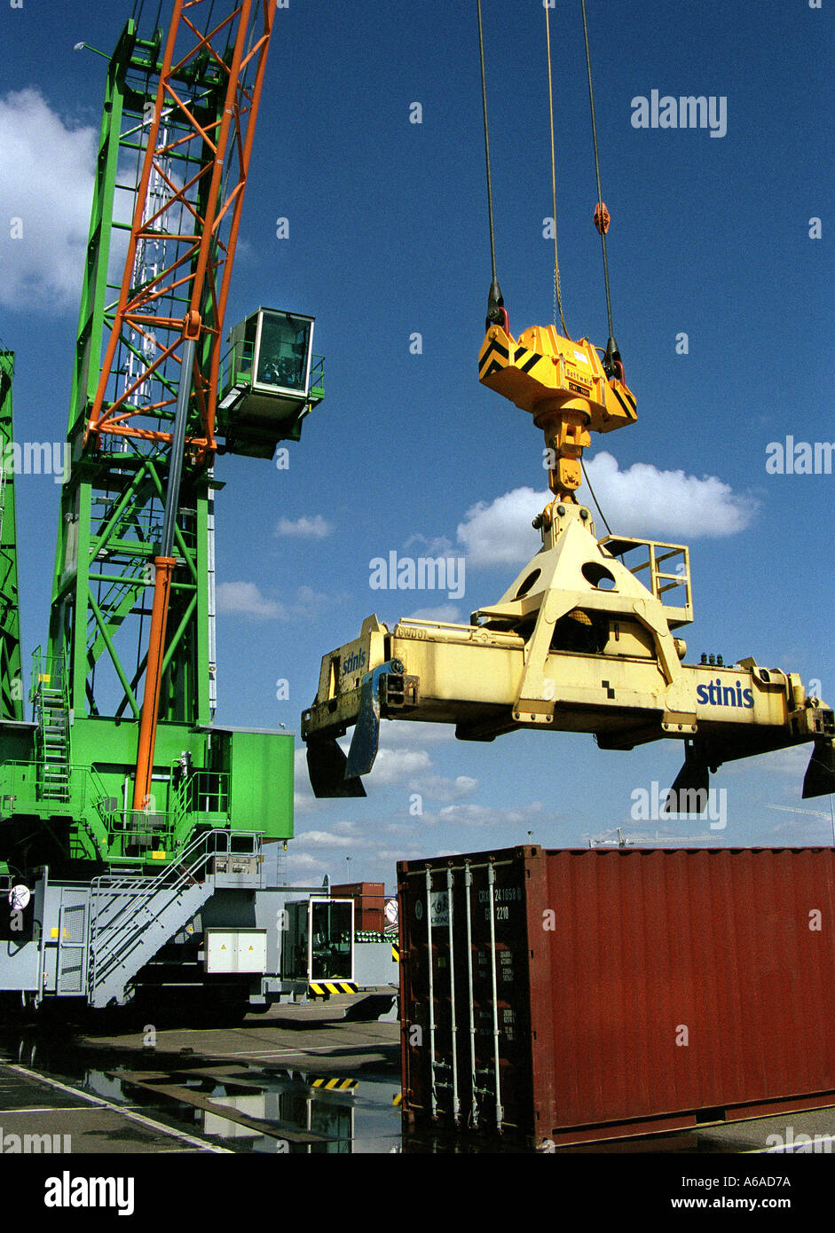 container traffic in port Stock Photo - Alamy