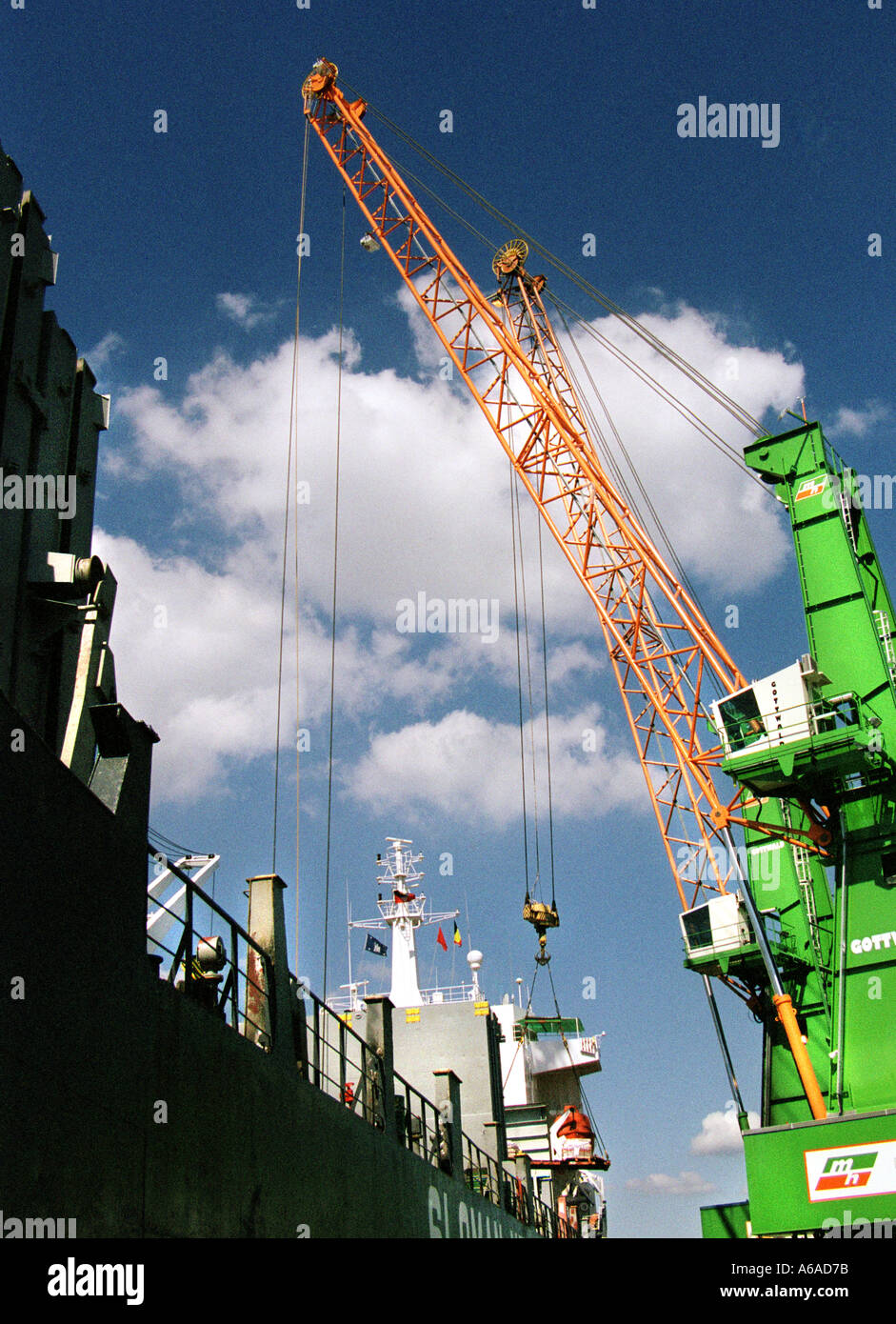 container traffic in port Stock Photo - Alamy