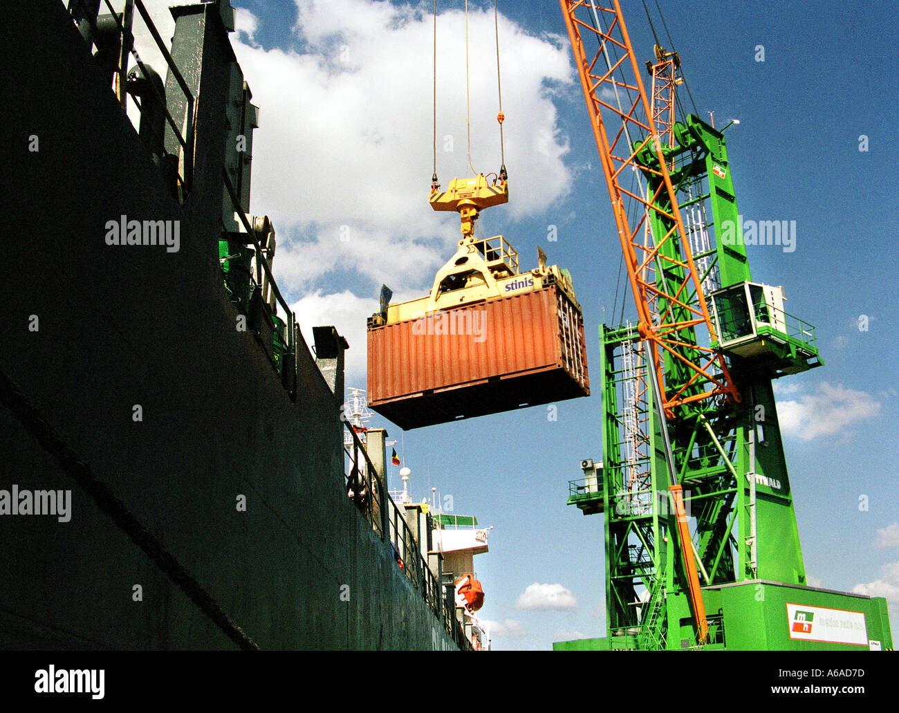 container traffic in port Stock Photo - Alamy