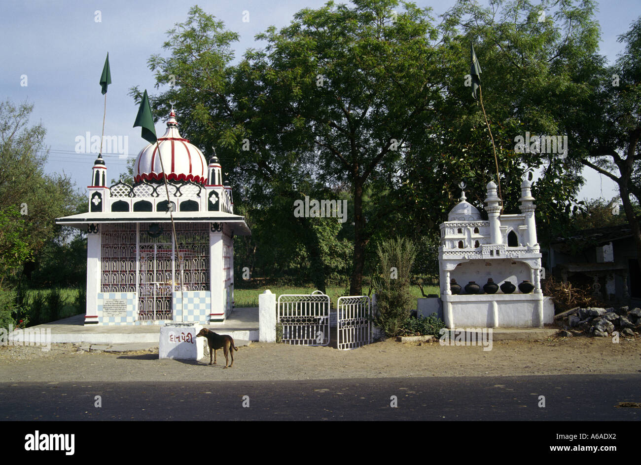 Muslim grave and shrine of a holy man; seen outside Padra near Vadodara ...