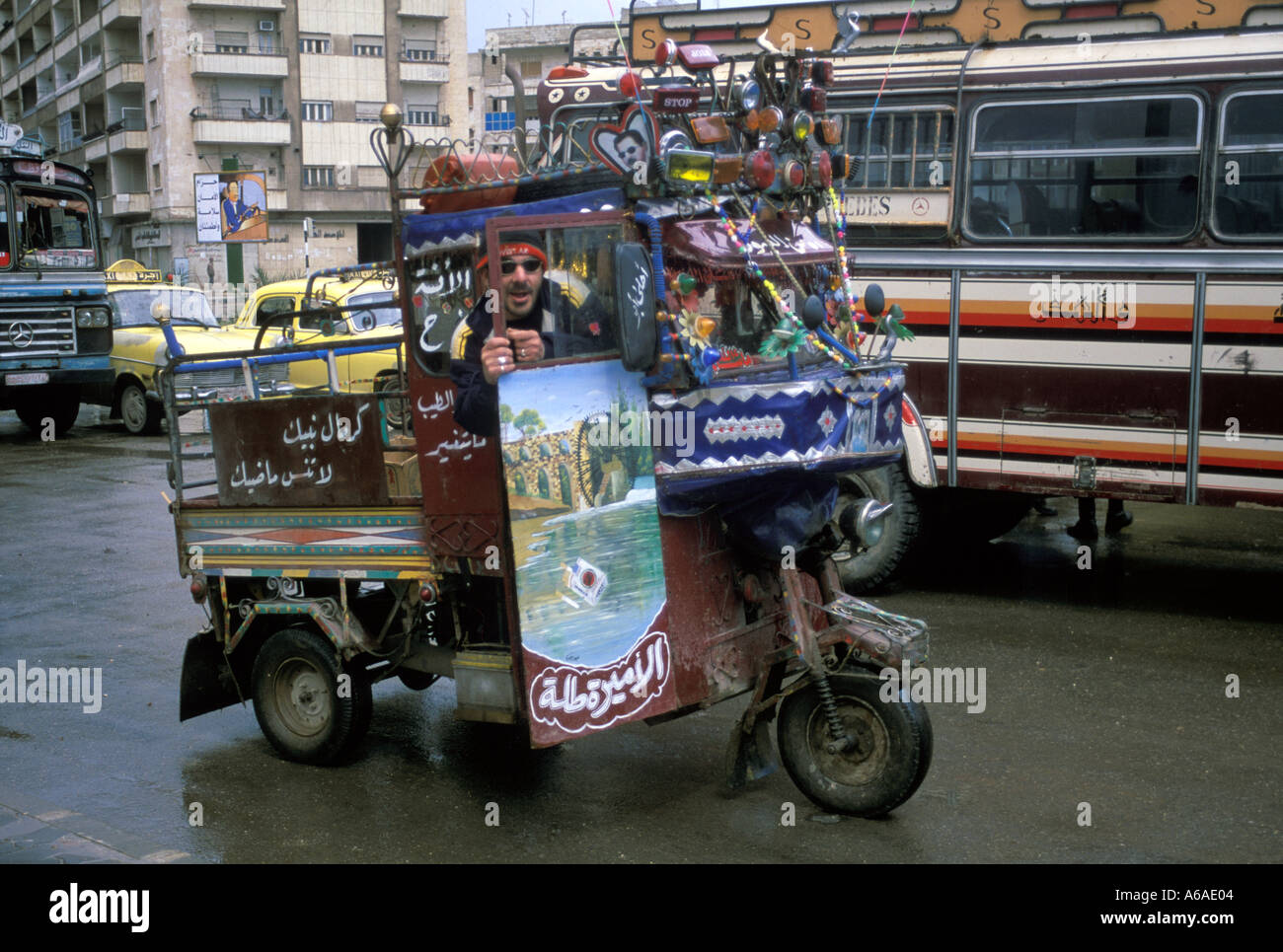 Syria Hamra Scooter-based tricycle Stock Photo - Alamy