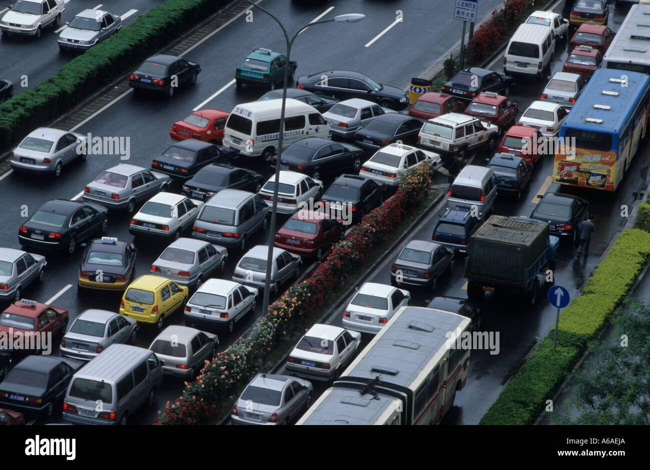 Traffic jam during rush hours in Beijing China. 2005 Stock Photo - Alamy