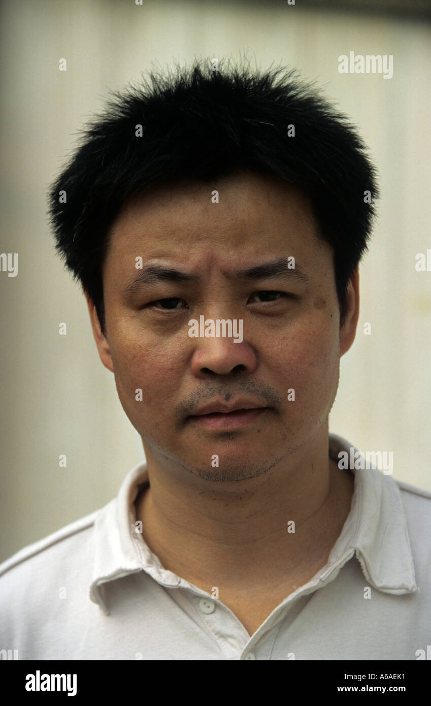 Yu Hua Chinese novelist poses in Beijing China Aug 14 2005 Stock Photo ...