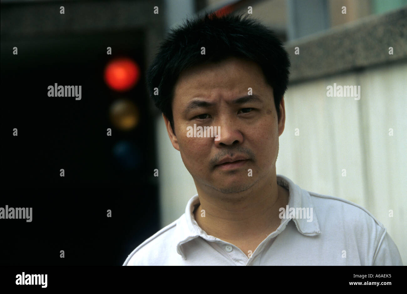 Yu Hua Chinese novelist poses in Beijing China Aug 14 2005 Stock Photo ...