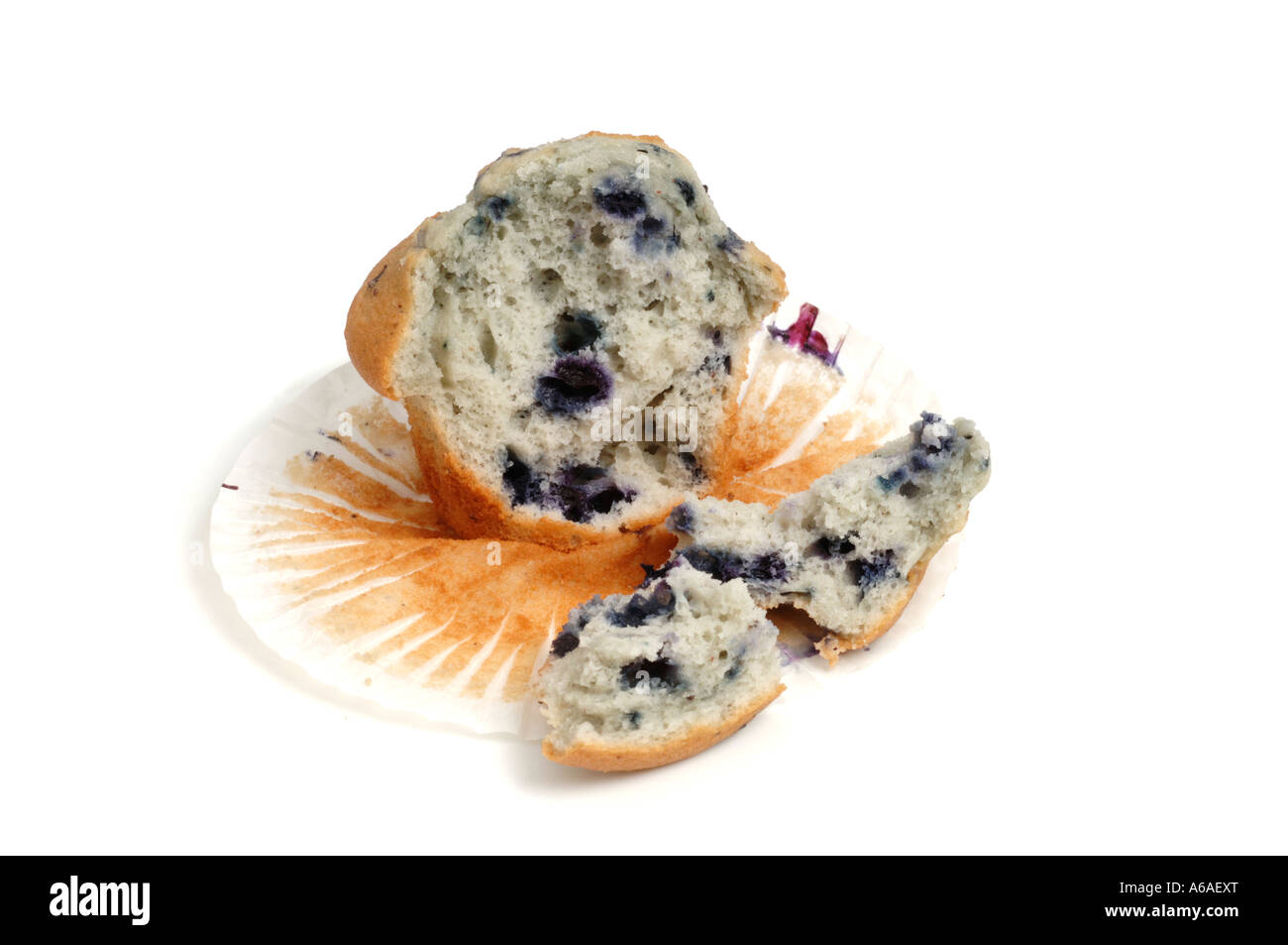 Blueberry Muffin broken open Stock Photo - Alamy