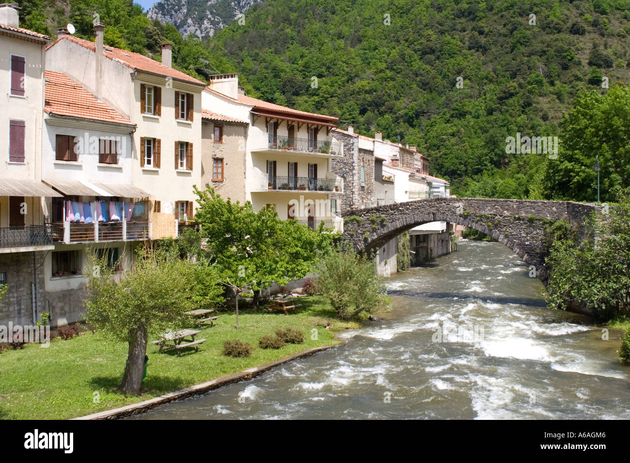 The village of Axat France Stock Photo - Alamy