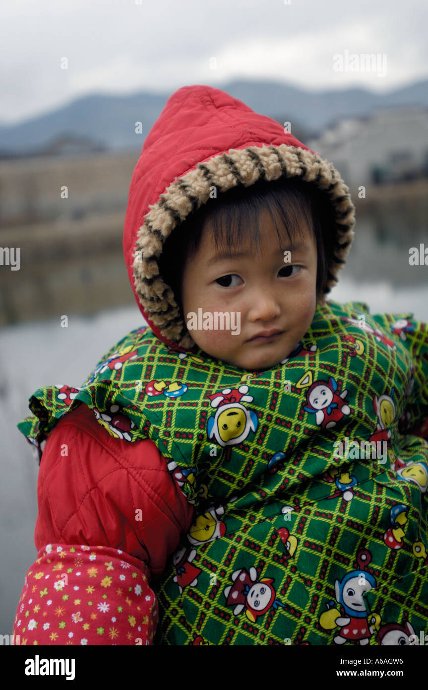 A little girl in LiuKeng village, LeAn county, Jiangxi province, China ...