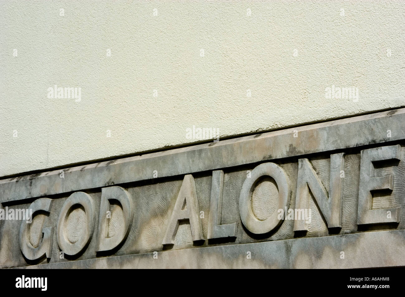 GOD ALONE carved over garden entrance in the Abbey of Gethsemani in ...