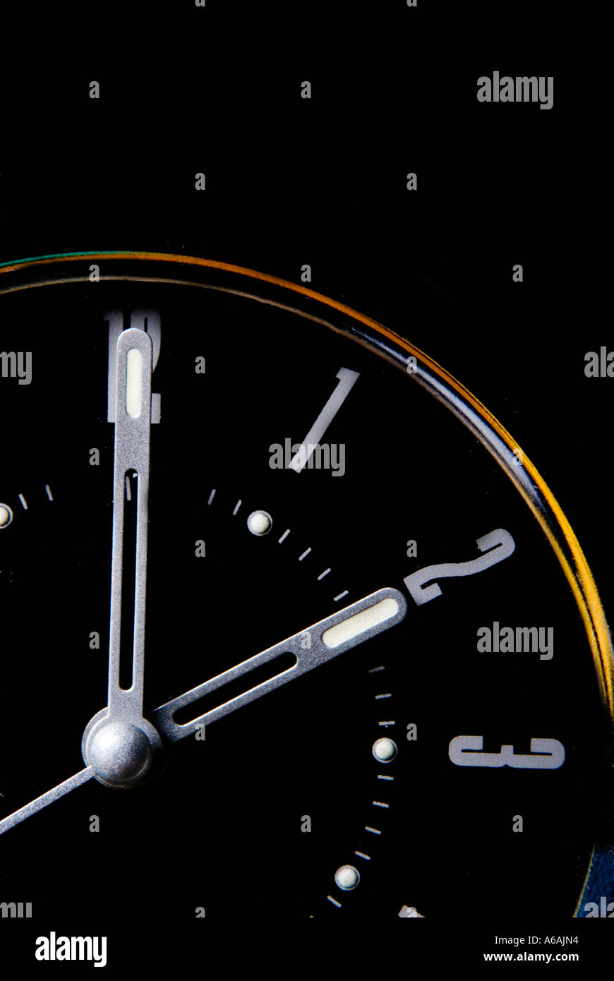 Alarm clock set at two o clock Stock Photo - Alamy