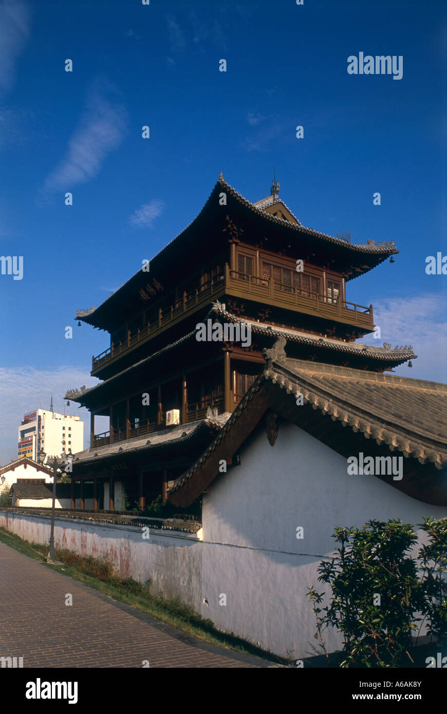 Impressive exterior of modern reincarnation of tang dynasty wooden ...