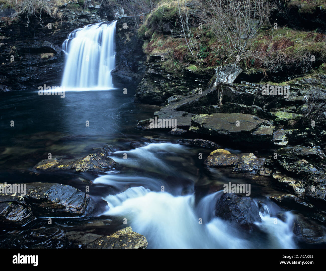 FALLS of FALLOCH waterfall in to Rob Roy's bathtub on River Falloch ...
