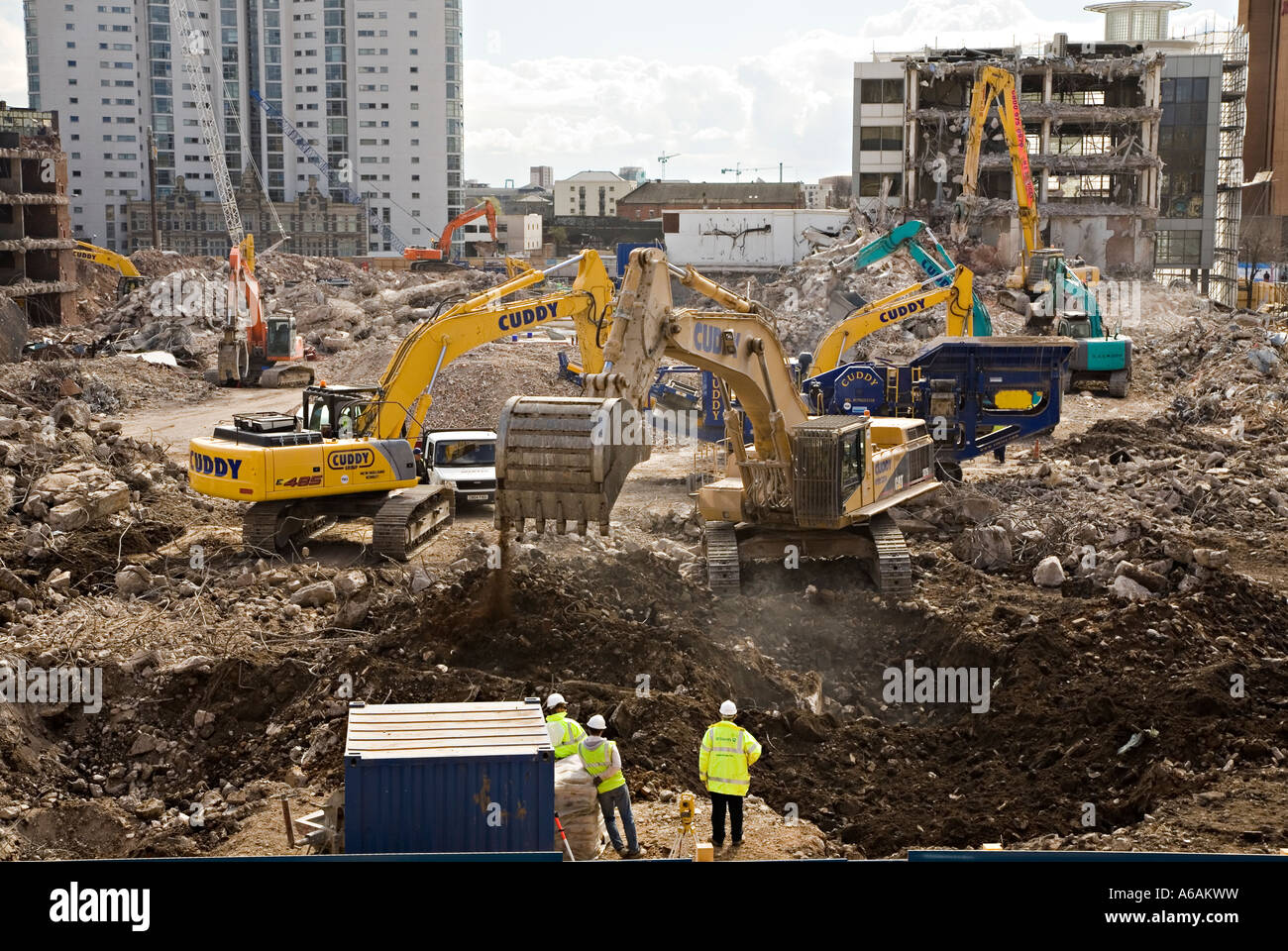 Major demolition work for regeneration building project in Cardiff city ...