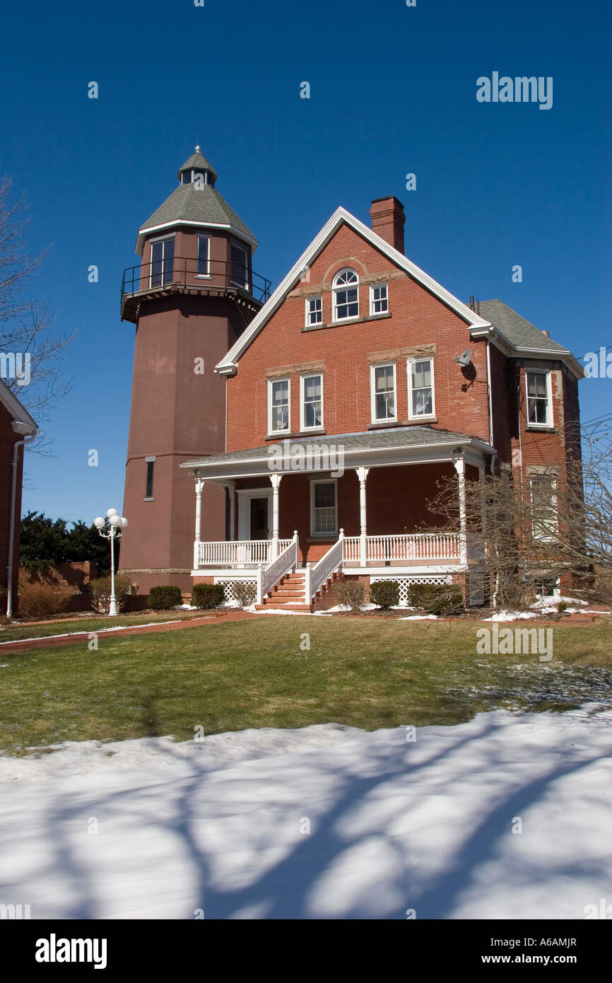 Lighthouse Mansion, On bank of Lake Ontario at Ontario Bay Rochester NY ...