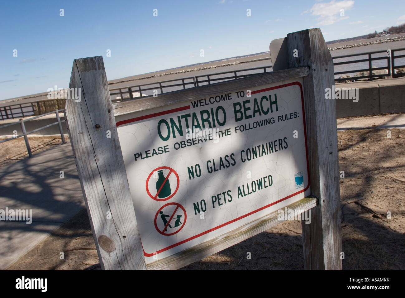 Ontario Beach sign, Rochester NY New York State USA Stock Photo - Alamy