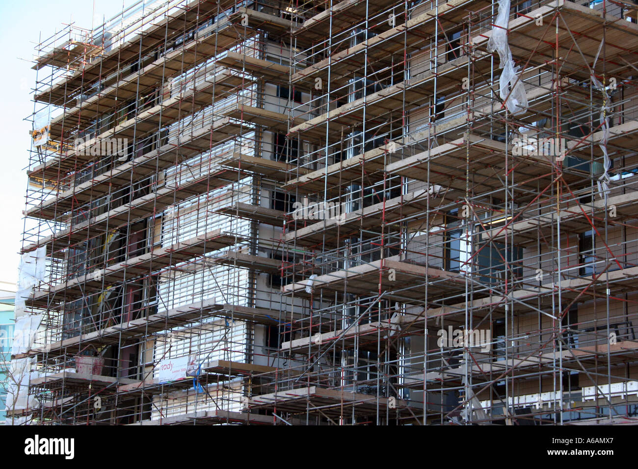 Building work covered by scaffolding Stock Photo - Alamy