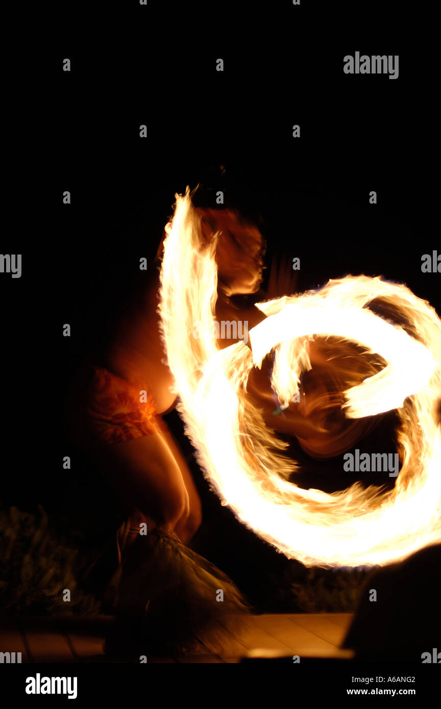 fire dancer luau Maui Stock Photo - Alamy