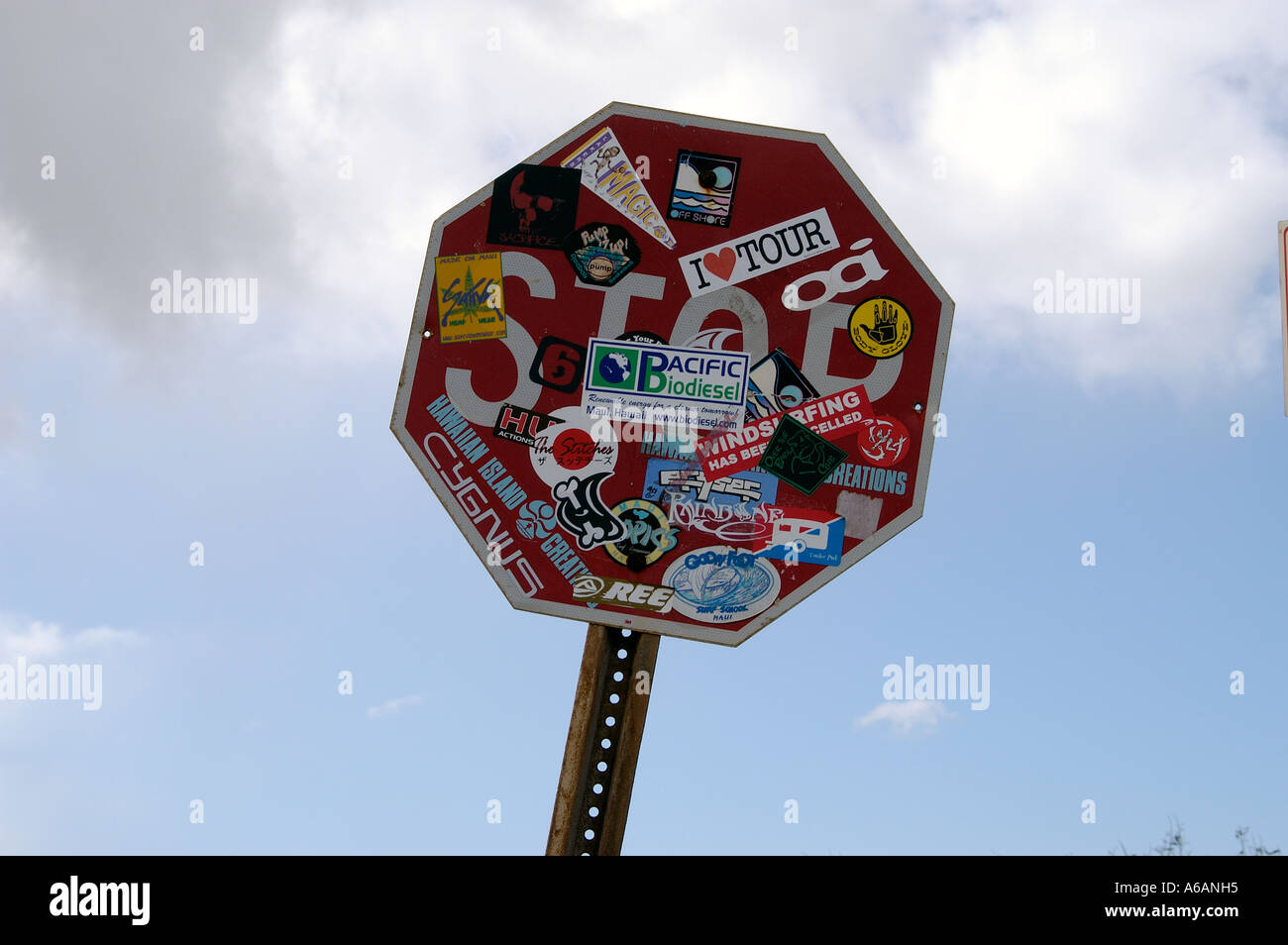 Stop sign, Maui Stock Photo - Alamy
