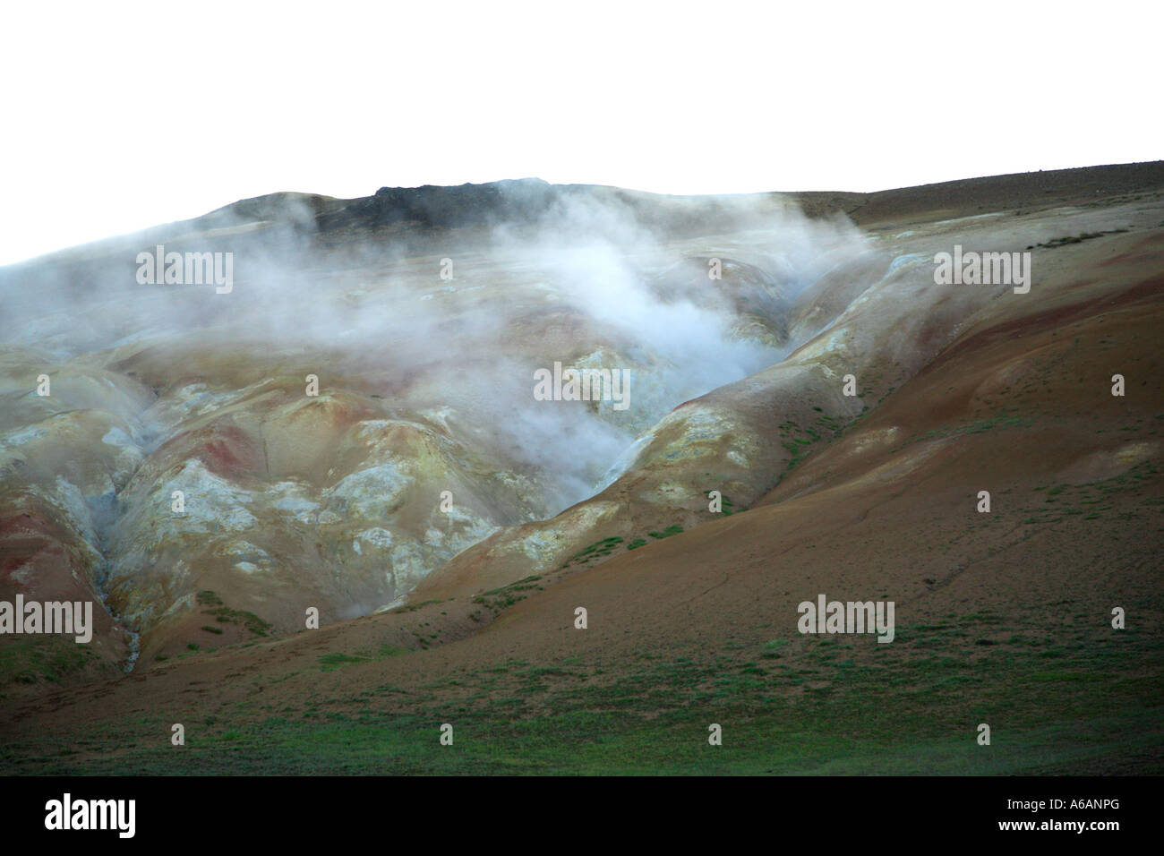 Steaming volcanic landscape Krafla Iceland Stock Photo - Alamy