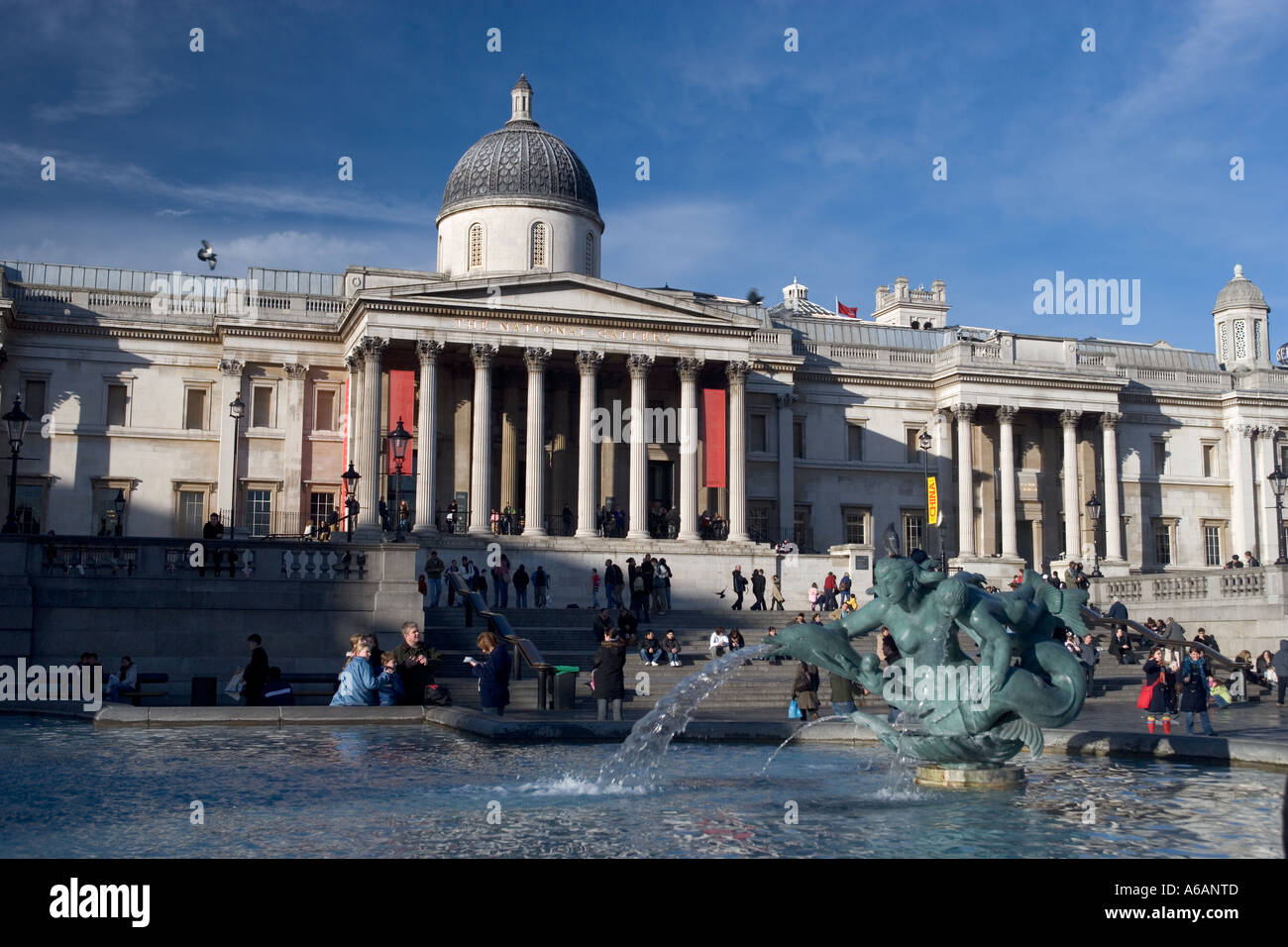 National Gallery Trafalgar Square London England Stock Photo - Alamy