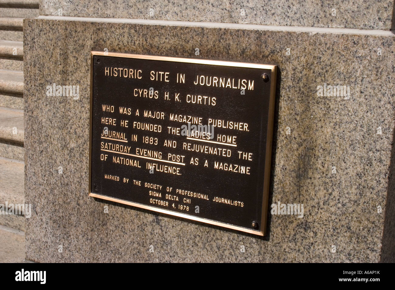 Historic site in Journalism plaque - The Curtis Publishing company ...
