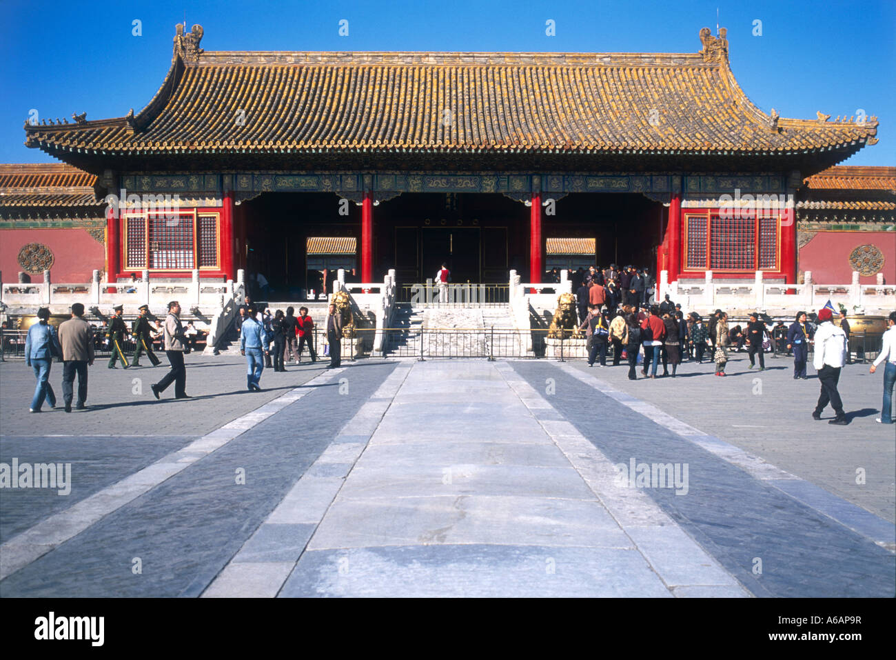 China, Beijing, Forbidden City, Gate of Heavenly Purity, visitors in ...