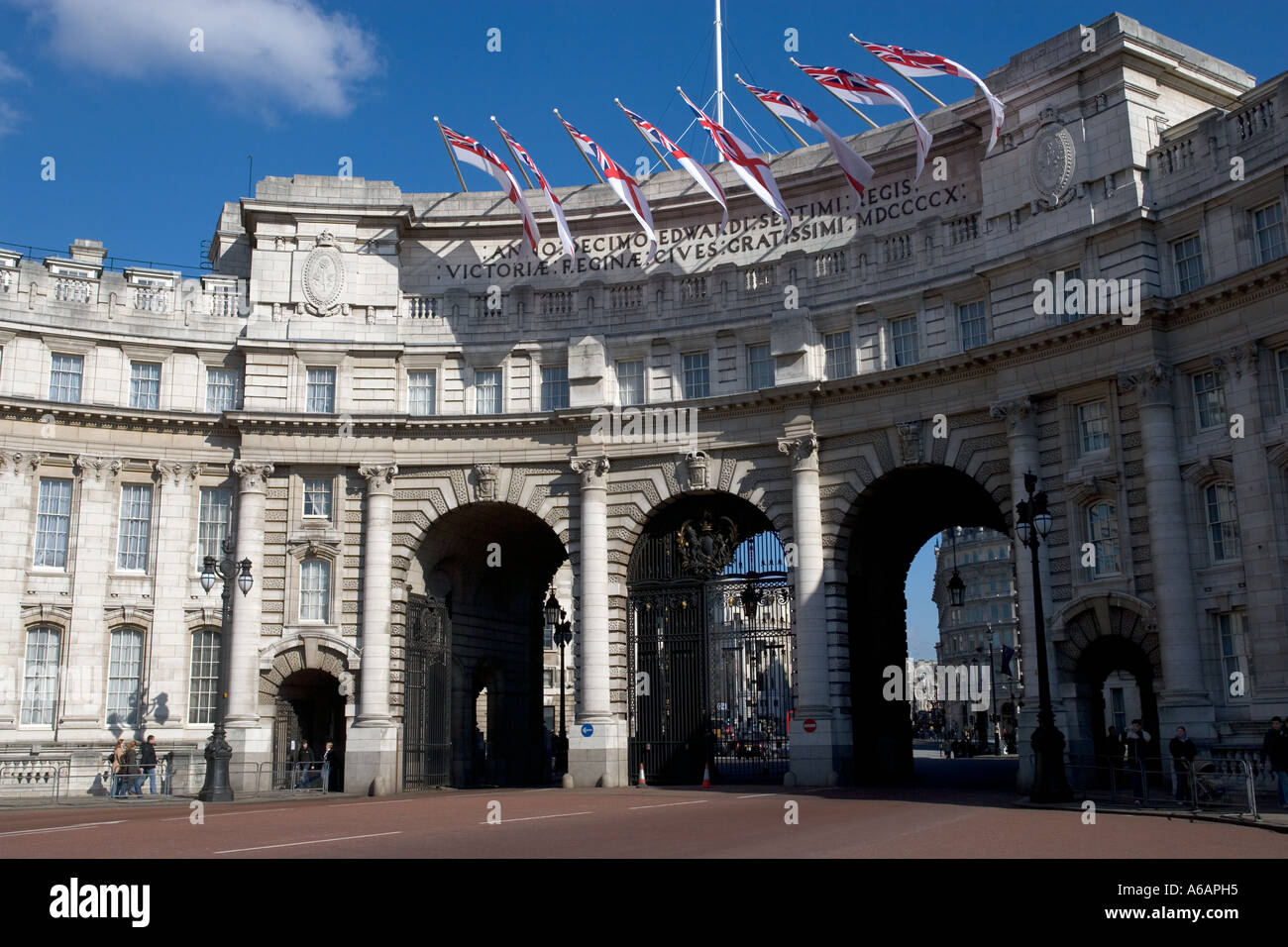 Admiralty Arch with Flags London England Stock Photo - Alamy