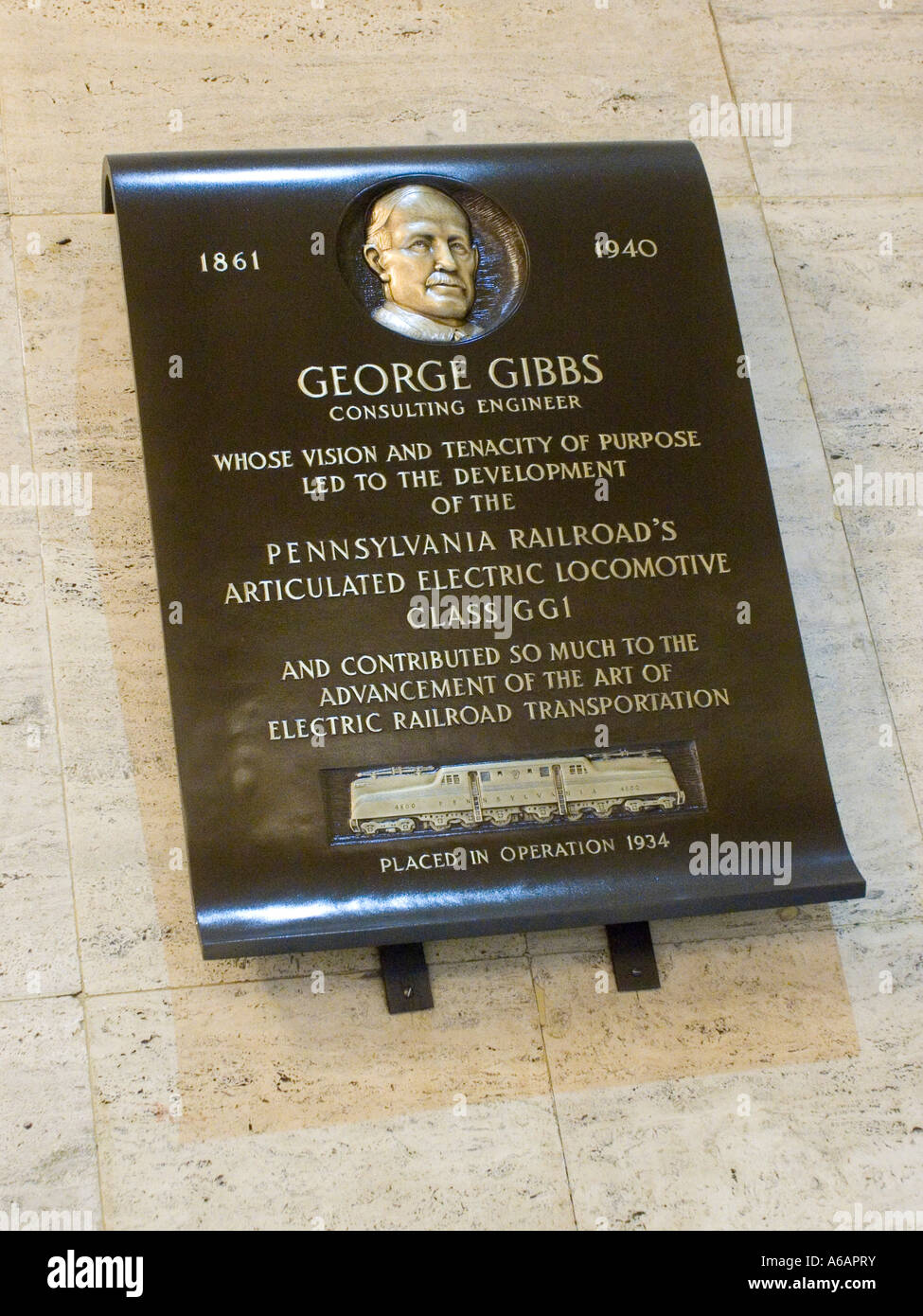 Memorial plaque to George Gibbs Consulting engineer in 30th Street ...