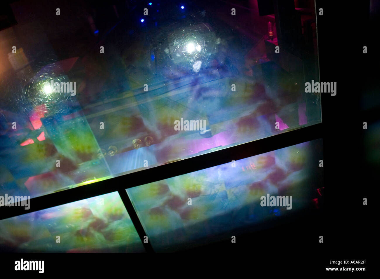 Light show in elevator to Top of the Rock. Rockefeller Center New York ...