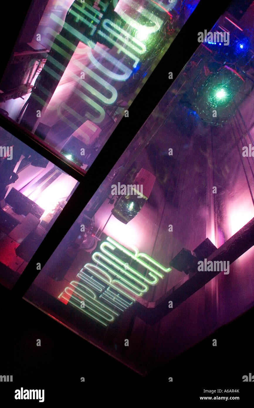 Light show in elevator to Top of the Rock. Rockefeller Center New York ...