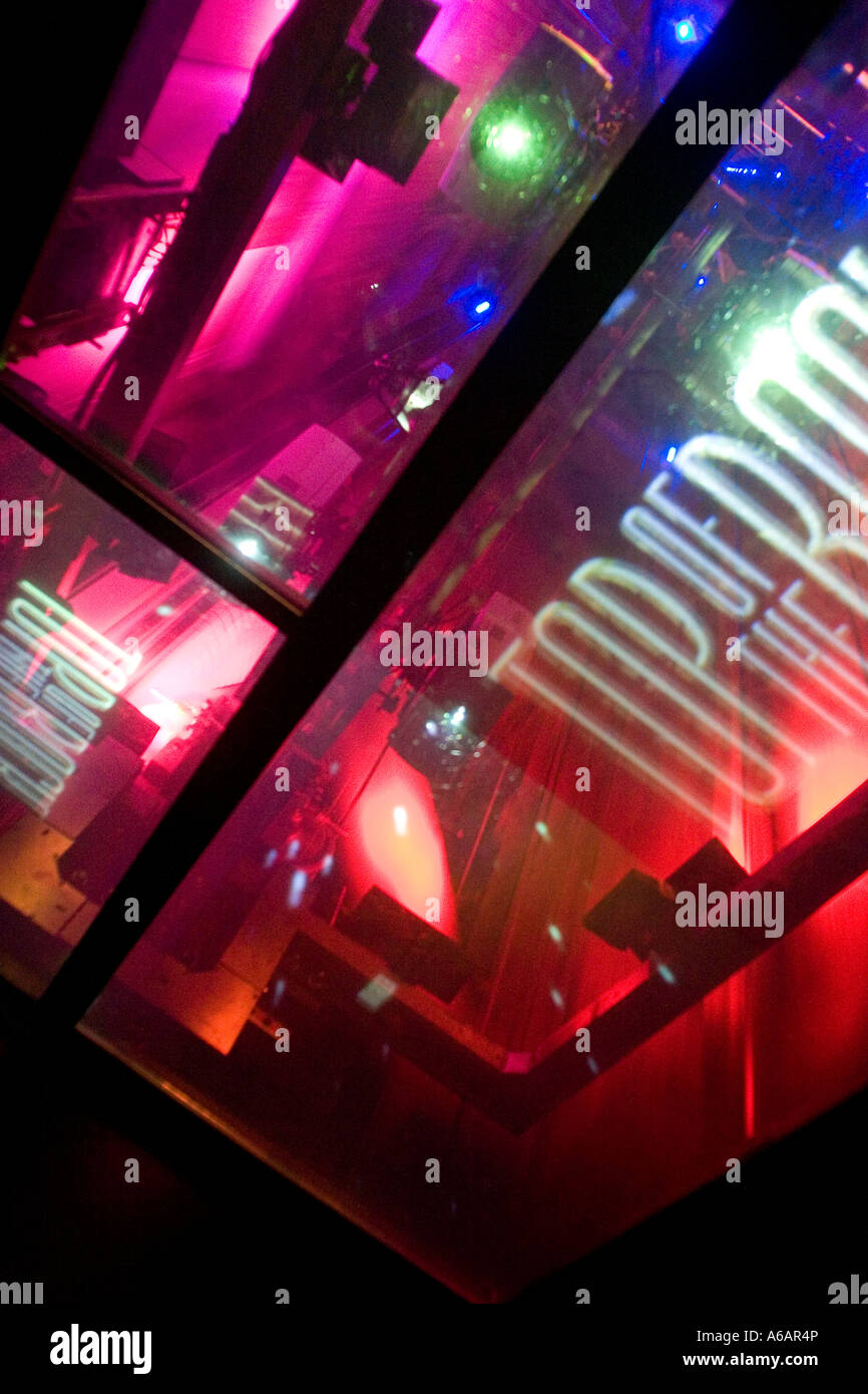 Light show in elevator to Top of the Rock. Rockefeller Center New York ...