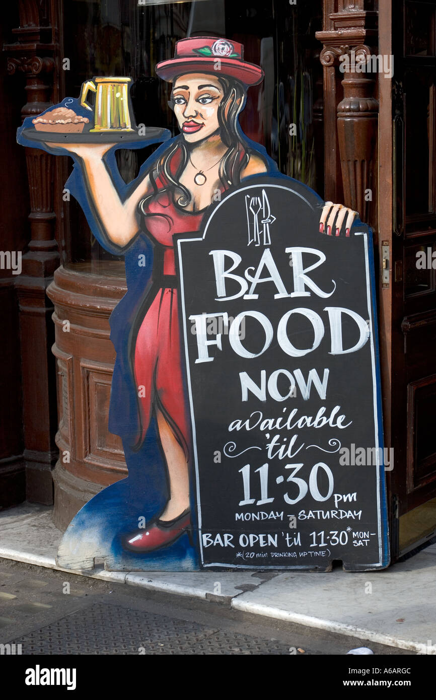 Pub Food Sign London Stock Photo - Alamy
