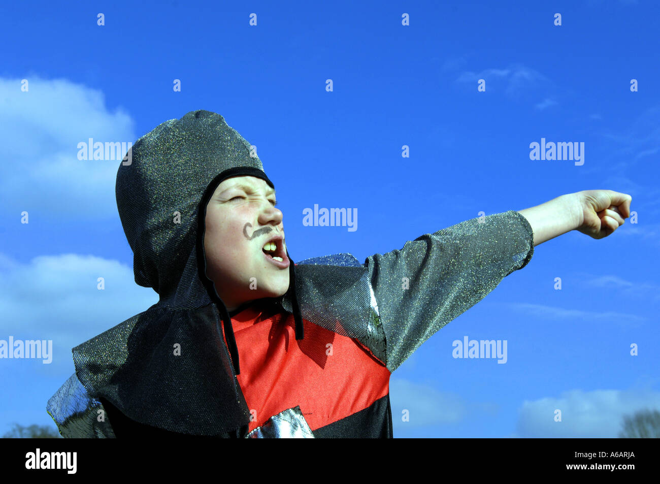 boy blue sky kid lad fancy dress costume karneval carnival actor acting ...