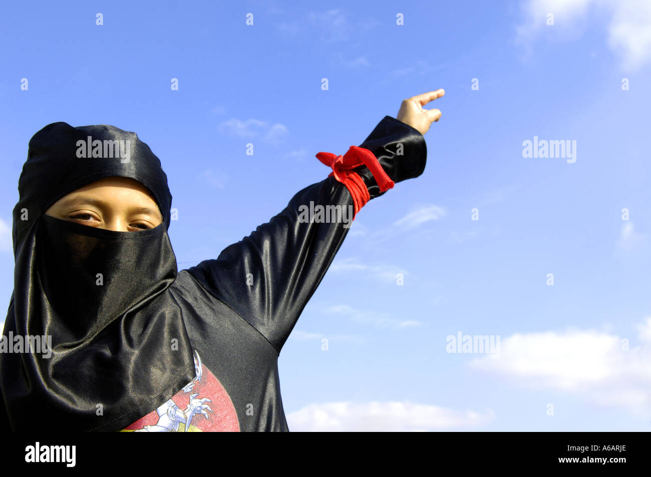 mask masked kid male boy preteen ninja fighter black eyes portrait face ...