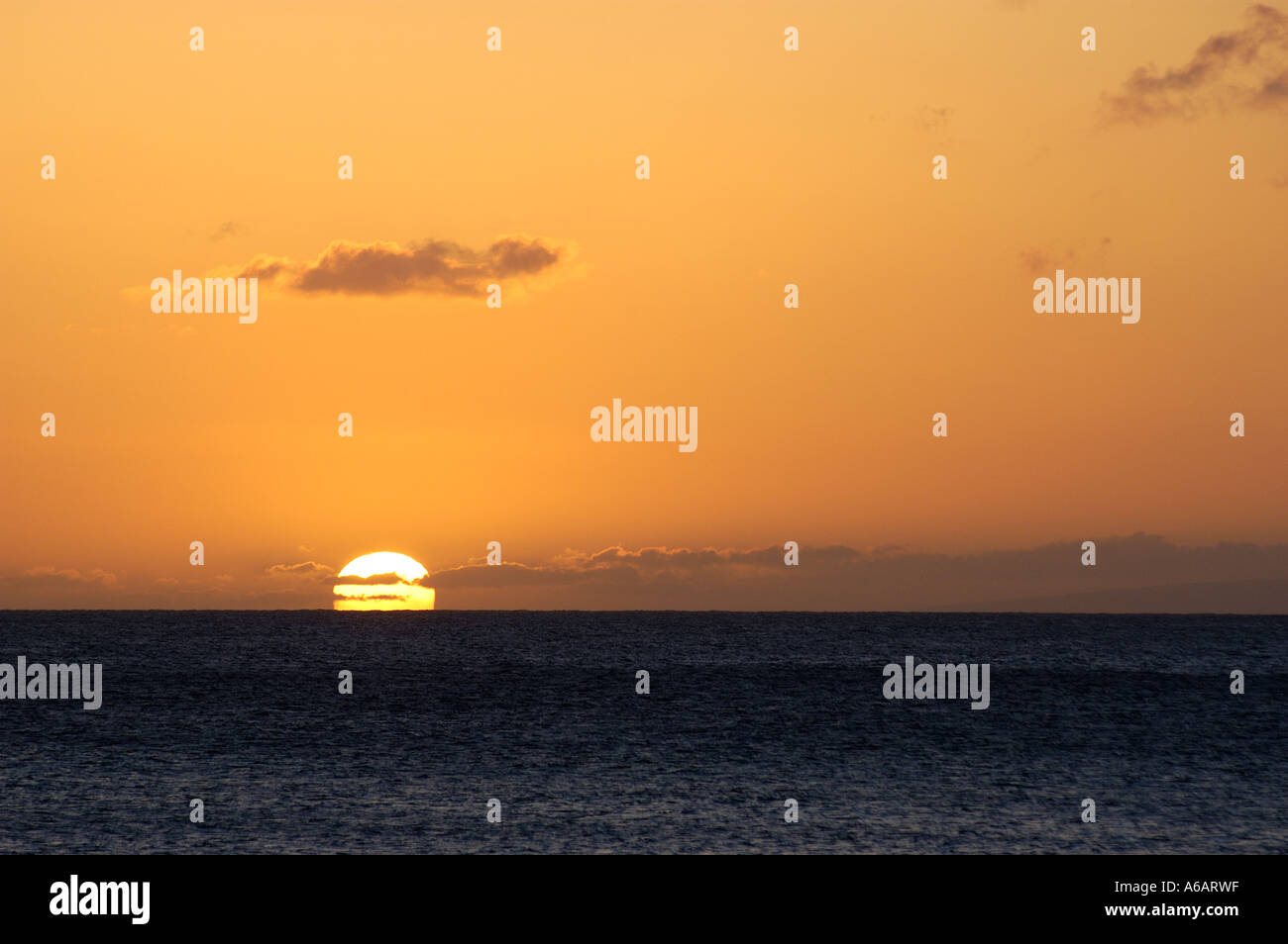 Sunset over ocean, Maui, Hawaii Stock Photo - Alamy