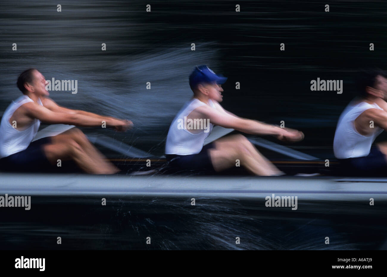 Eight man crew racing on Montlake Cut, Seattle, Washington USA Stock ...