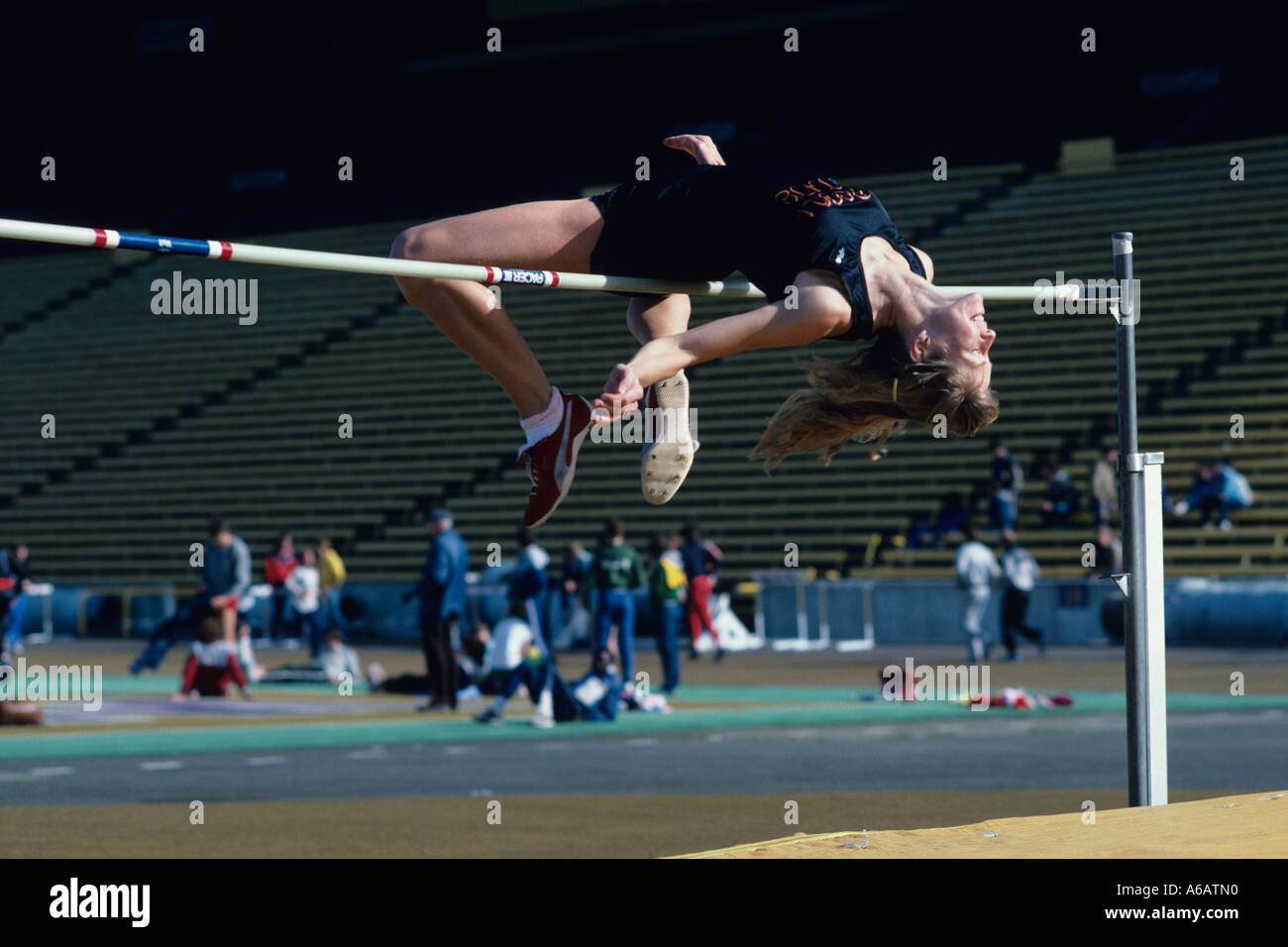Woman high jumper at Husky Stadium track meet University of Washington ...