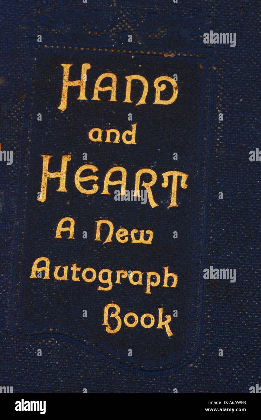 blue and gold lettering on autograph book cover dsca 2011 Stock Photo ...