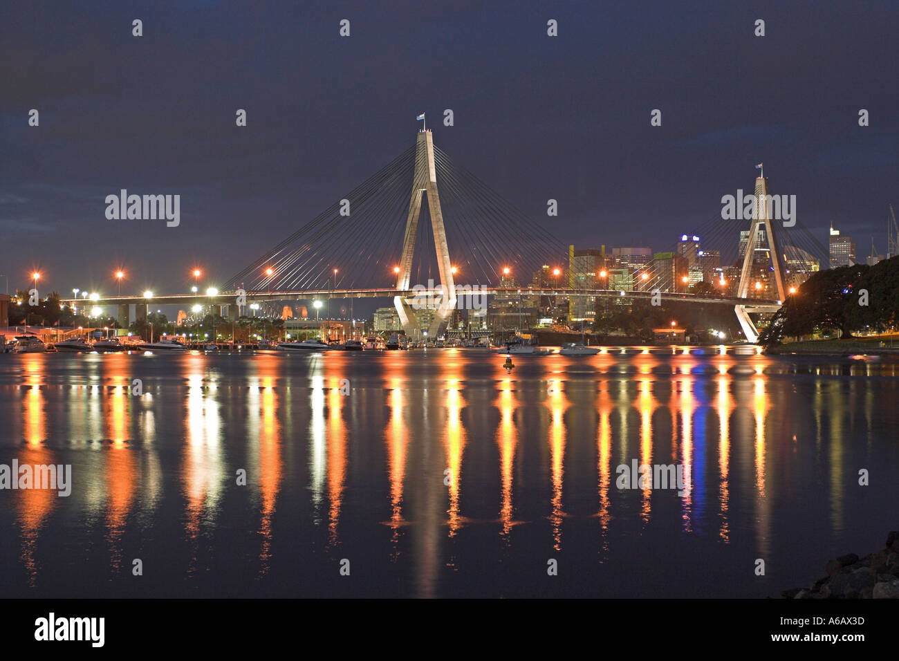 Bay at night 1 Stock Photo - Alamy