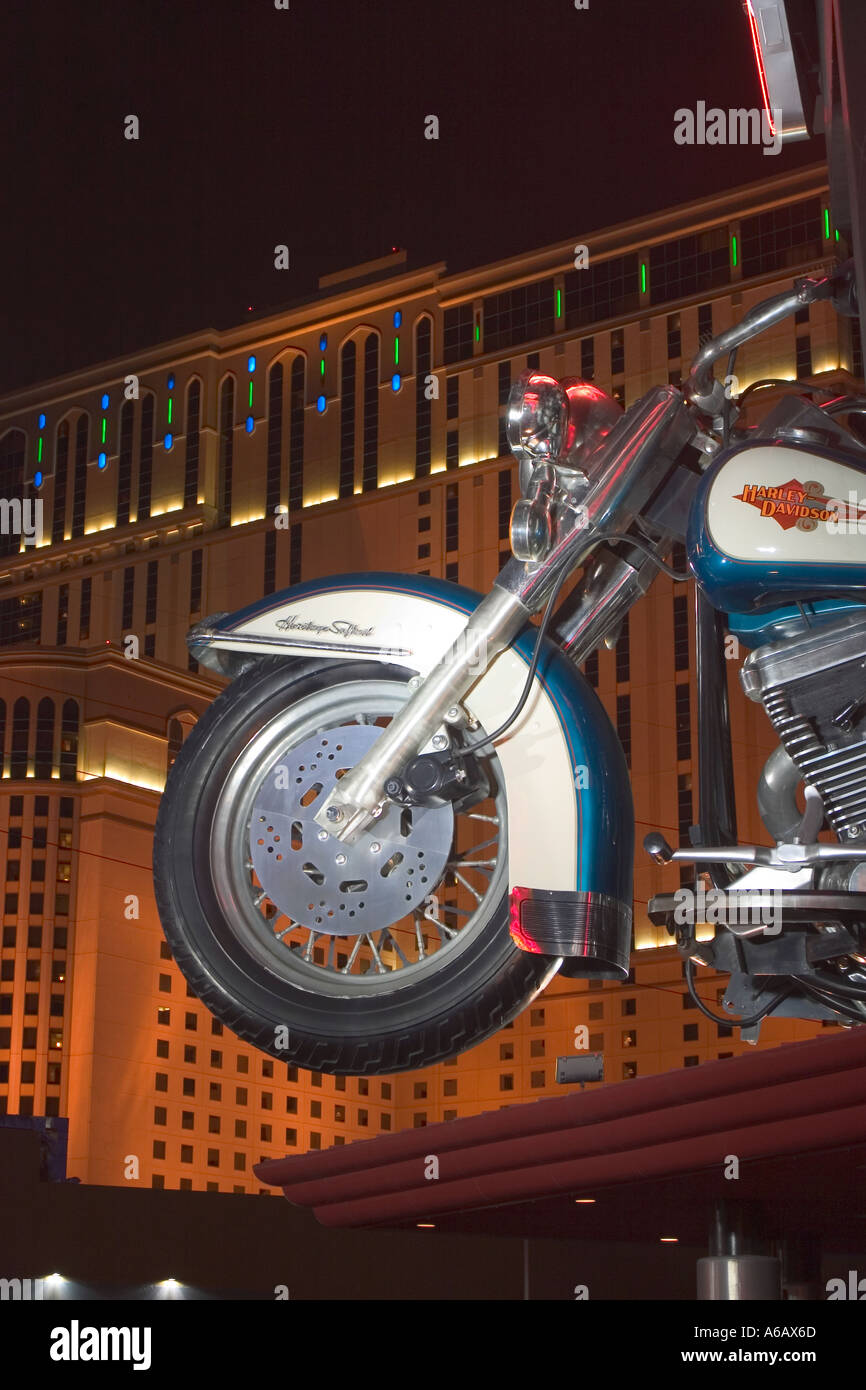 harley davidson motorbike on front of harley davidson cafe with alladin ...