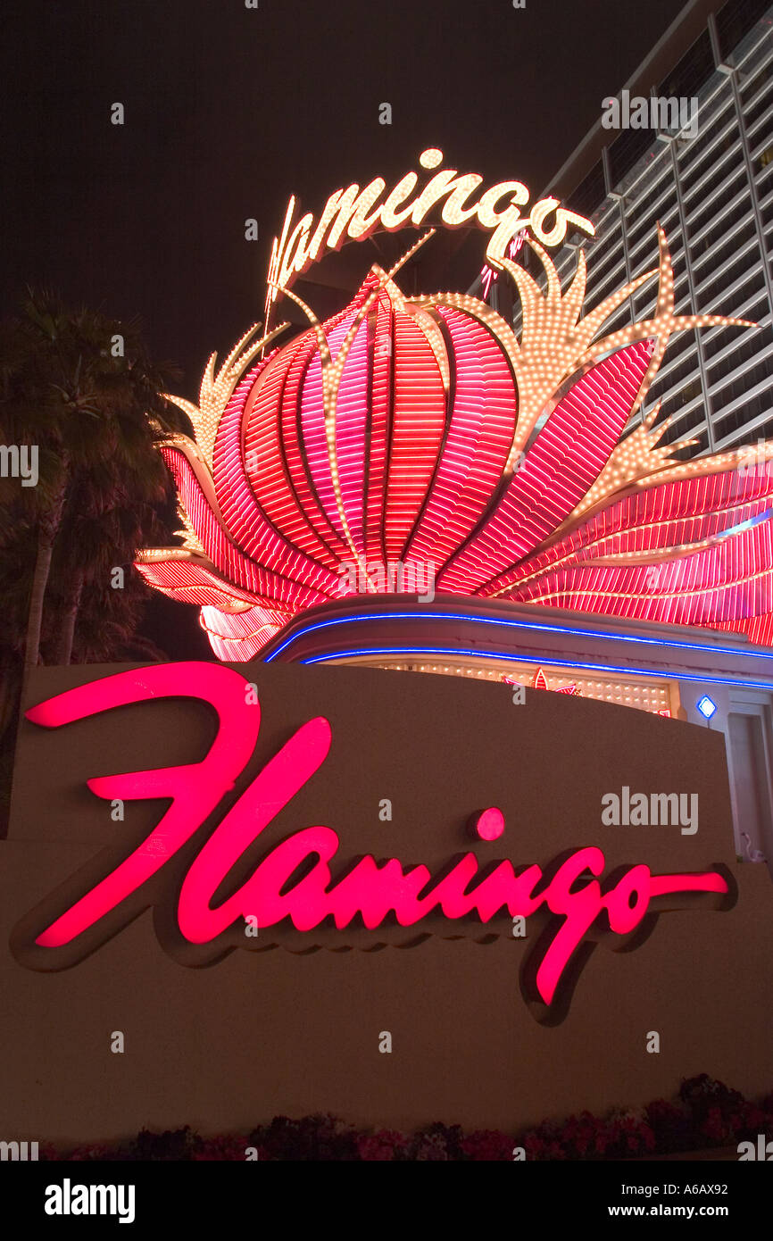 neon flamingo hotel signs the strip las vegas nevada USA 2005 Stock ...