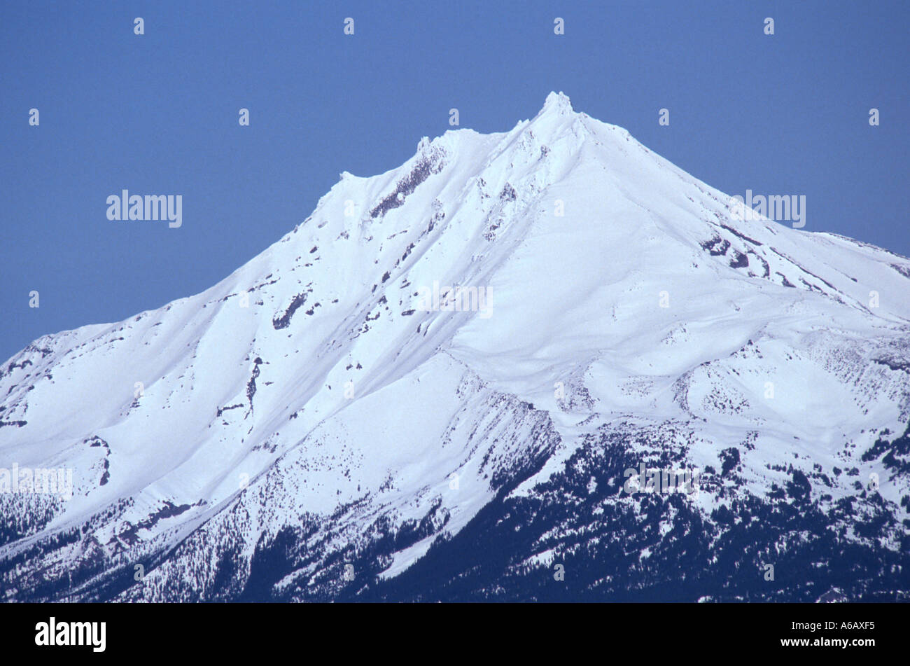 aerial snow capped mountain peak Mount Jefferson Mount Jefferson ...