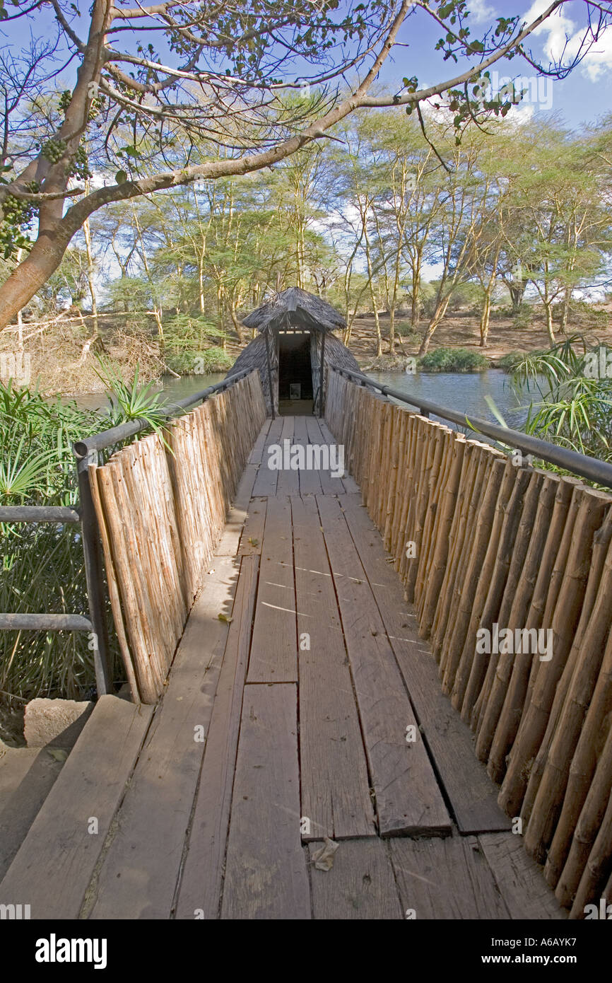 Entrance to underwater viewing hide at Mzima Springs Tsavo West ...