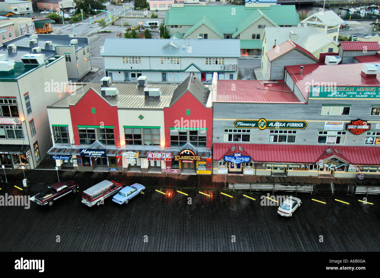 Shops at the Port of Ketchikan Alaska United States Stock Photo - Alamy