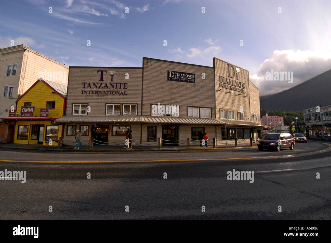 Diamond shops at the Port of Ketchikan Alaska United States Stock Photo ...