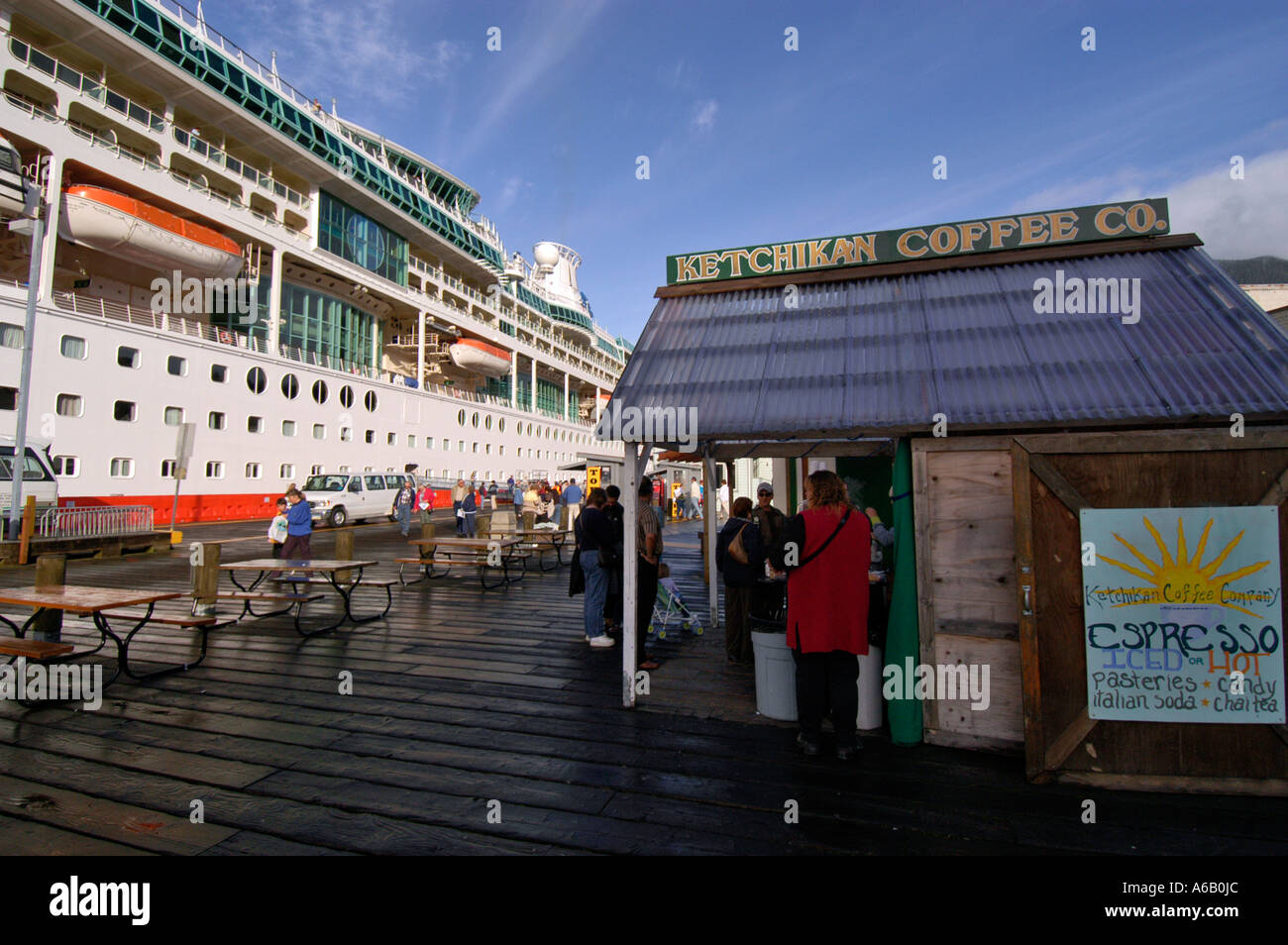 Cruise ship docked in port Ketchikan Alaska United States Stock Photo ...
